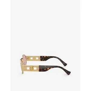 Versace Ve2264 Oval-frame Sunglasses - Gold