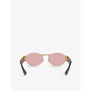 Versace Ve2264 Oval-frame Sunglasses - Gold