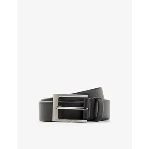 BOSS Logo-embossed Leather Belt - Black