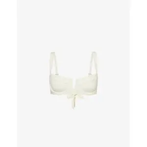 Monday Swimwear Clovelly Plunge-neck Bikini Top - Ivory Rec