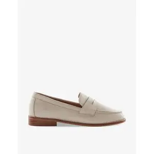 DUNE Ginelli Penny Leather Loafers - Ecru-leather