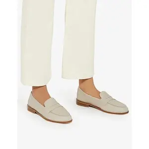 DUNE Ginelli Penny Leather Loafers - Ecru-leather