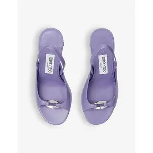 JIMMY CHOO Lev 95 Diamond-link Leather Heeled Sandals