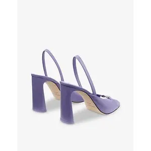 JIMMY CHOO Lev 95 Diamond-link Leather Heeled Sandals