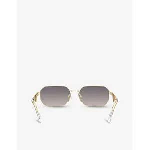 Prada Irregular-frame Metal Sunglasses - Gold