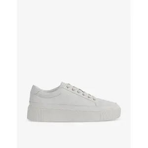 REISS Grained-leather Low-top Trainers - White