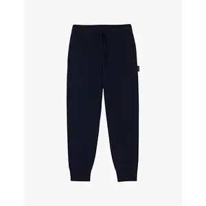 Sandro Logo-patch Regular-fit Stretch-woven Jogging Bottoms - Bleus