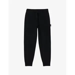 Sandro Logo-patch Regular-fit Stretch-woven Jogging Bottoms - Noir / Gris