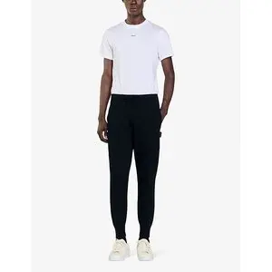 Sandro Logo-patch Regular-fit Stretch-woven Jogging Bottoms - Noir / Gris