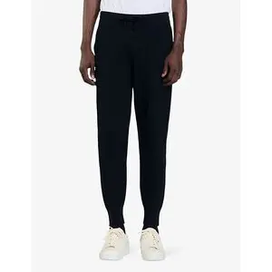 Sandro Logo-patch Regular-fit Stretch-woven Jogging Bottoms - Noir / Gris