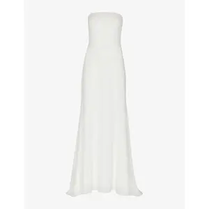 Whistles Ellis Bow-detail Strapless Woven Wedding Dress