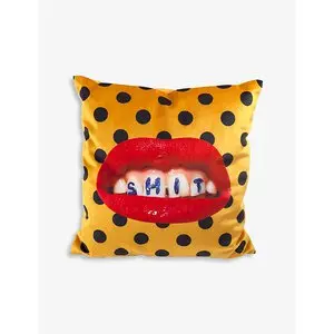 SELETTI Sh*t Graphic-print Woven Cushion Cover 50cm X 50cm One-color