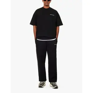 MKI MIYUKI ZOKU Uniform Branded-print Cotton-jersey T-shirt - Black