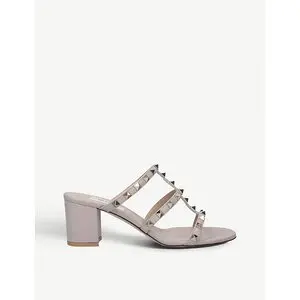 Valentino Garavani Rockstud Leather Sandals - Champagne