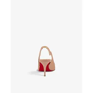 CHRISTIAN LOUBOUTIN Hot Chick 70 Patent-leather Slingback Sandals - Nude