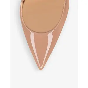 CHRISTIAN LOUBOUTIN Hot Chick 70 Patent-leather Slingback Sandals - Nude