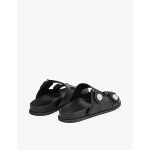JIMMY CHOO Fayence Pearl-embellished Leather Sandals - Black