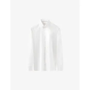 Eton Elevated-twill Contemporary-fit Cotton Shirt - White