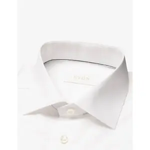 Eton Elevated-twill Contemporary-fit Cotton Shirt - White