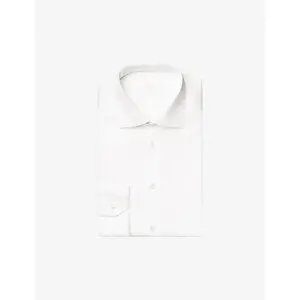 Eton Elevated-twill Contemporary-fit Cotton Shirt - White