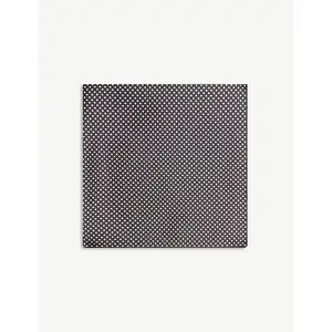Eton Polka-dot Silk Pocket Square - Black