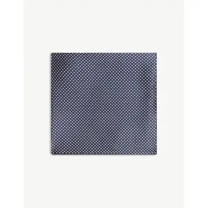 Eton Polka-dot Silk Pocket Square - Blue