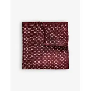 Eton Polka-dot Silk Pocket Square 1 Size Red