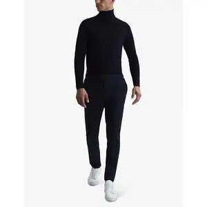 REISS Wool Roll-neck Jumper - Navy