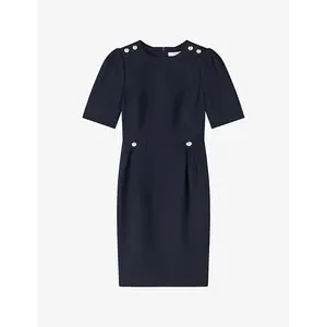 LK BENNETT Blu-vy Marjorie Shift Crepe Knee-length Dress