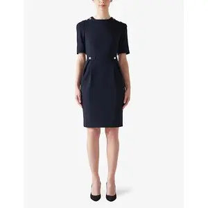 LK BENNETT Blu-vy Marjorie Shift Crepe Knee-length Dress