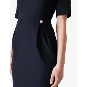 LK BENNETT Blu-vy Marjorie Shift Crepe Knee-length Dress