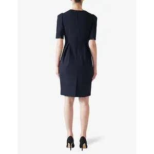 LK BENNETT Blu-vy Marjorie Shift Crepe Knee-length Dress