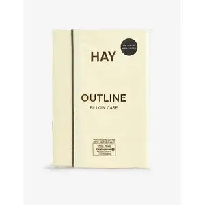 HAY Outline Contrast-trim Cotton Pillowcase 75cm X 50cm