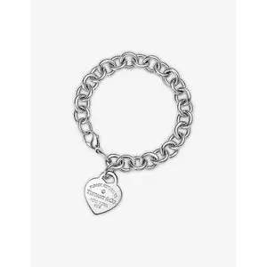 Tiffany & Co. Return To Heart Tag Diamond Bracelet - Silver