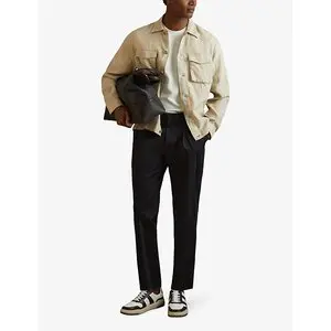 REISS Wick Textured Stretch-woven T-shirt - Off White
