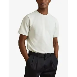 REISS Wick Textured Stretch-woven T-shirt - Off White