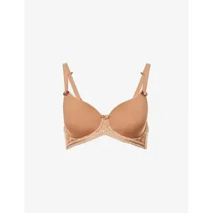 Panache Cari Spacer Picot Stretch-woven T-shirt Bra - Caramel