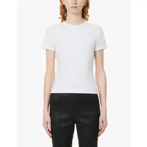 Good American Round-neck Stretch-cotton T-shirt - White001