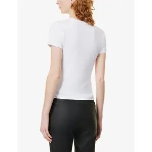 Good American Round-neck Stretch-cotton T-shirt - White001