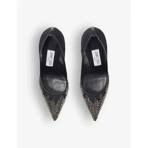 JIMMY CHOO Love 85 Crystal-embellished Mesh Pumps - Black/black