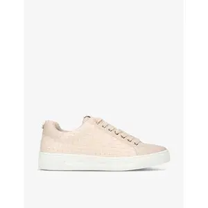 Carvela Faux-leather Woven Low-top Trainers - Taupe