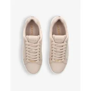 Carvela Faux-leather Woven Low-top Trainers - Taupe
