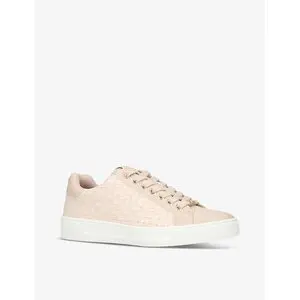 Carvela Faux-leather Woven Low-top Trainers - Taupe