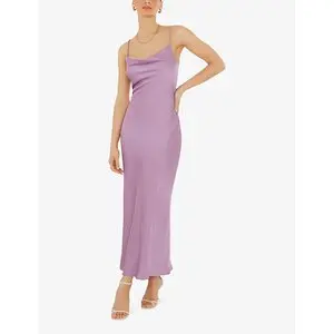 OMNES Riviera Cowl-neck Midi Dress - Violet