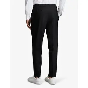 REISS Relaxed-fit Tapered Woven Trousers - Black
