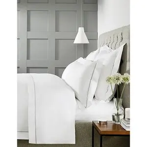THE WHITE COMPANY Savoy Cotton Flat Sheet - White/silver