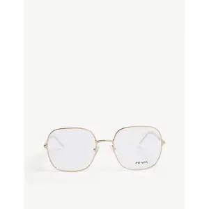 Prada Square-frame Metal Glasses - Gold