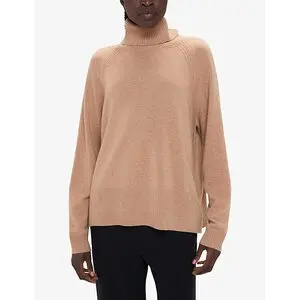 Whistles Relaxed-fit Cashmere Turtleneck Jumper - Tan