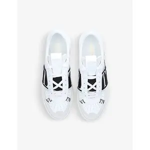 Valentino Garavani Vl7n Logo-strap Leather Low-top Trainers - White/blk