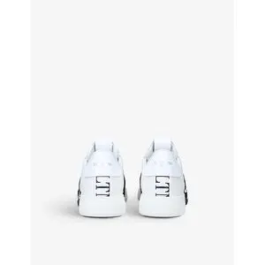 Valentino Garavani Vl7n Logo-strap Leather Low-top Trainers - White/blk